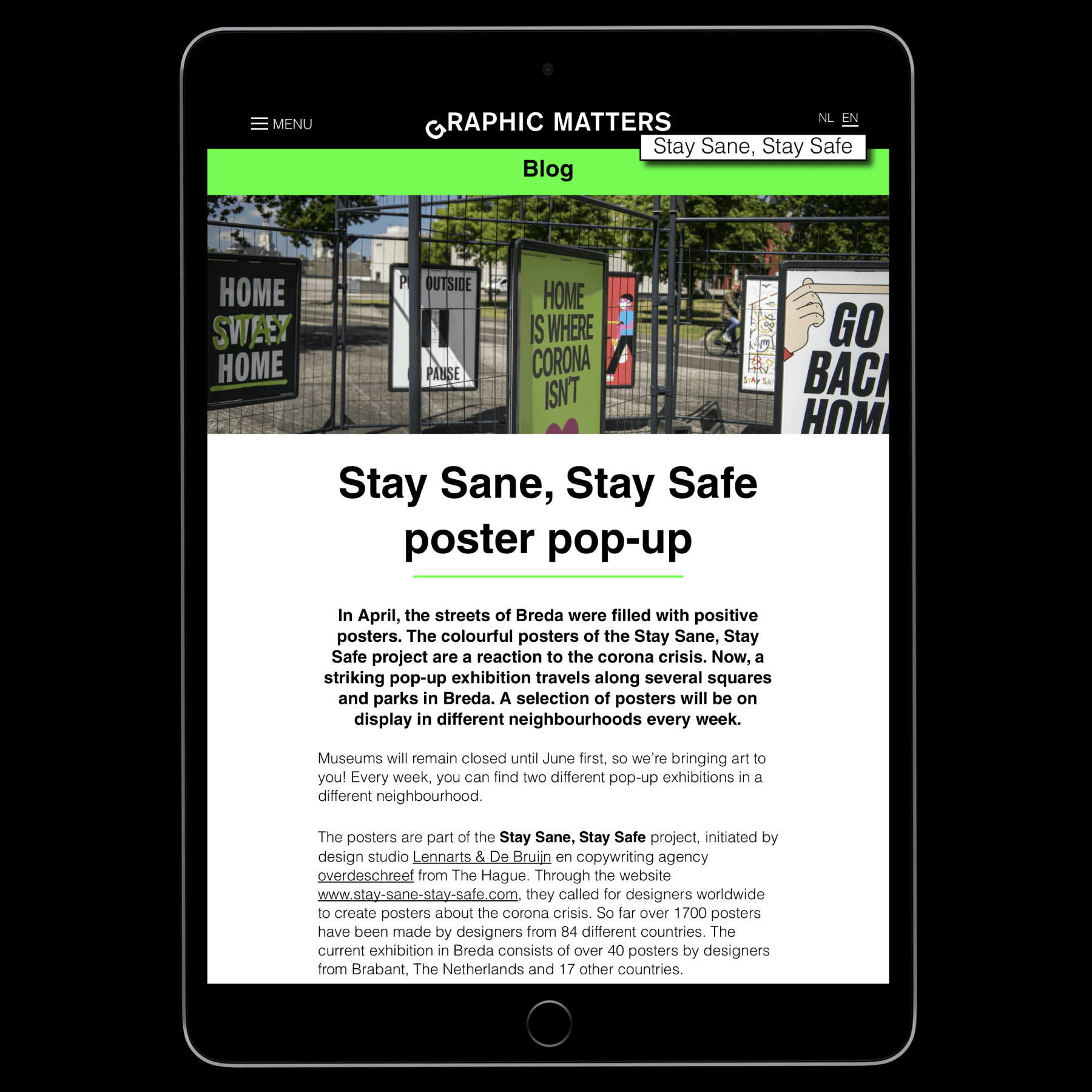 Stay Sane, Stay Safe Poster Pop Up – Filippos Fragkogiannis
