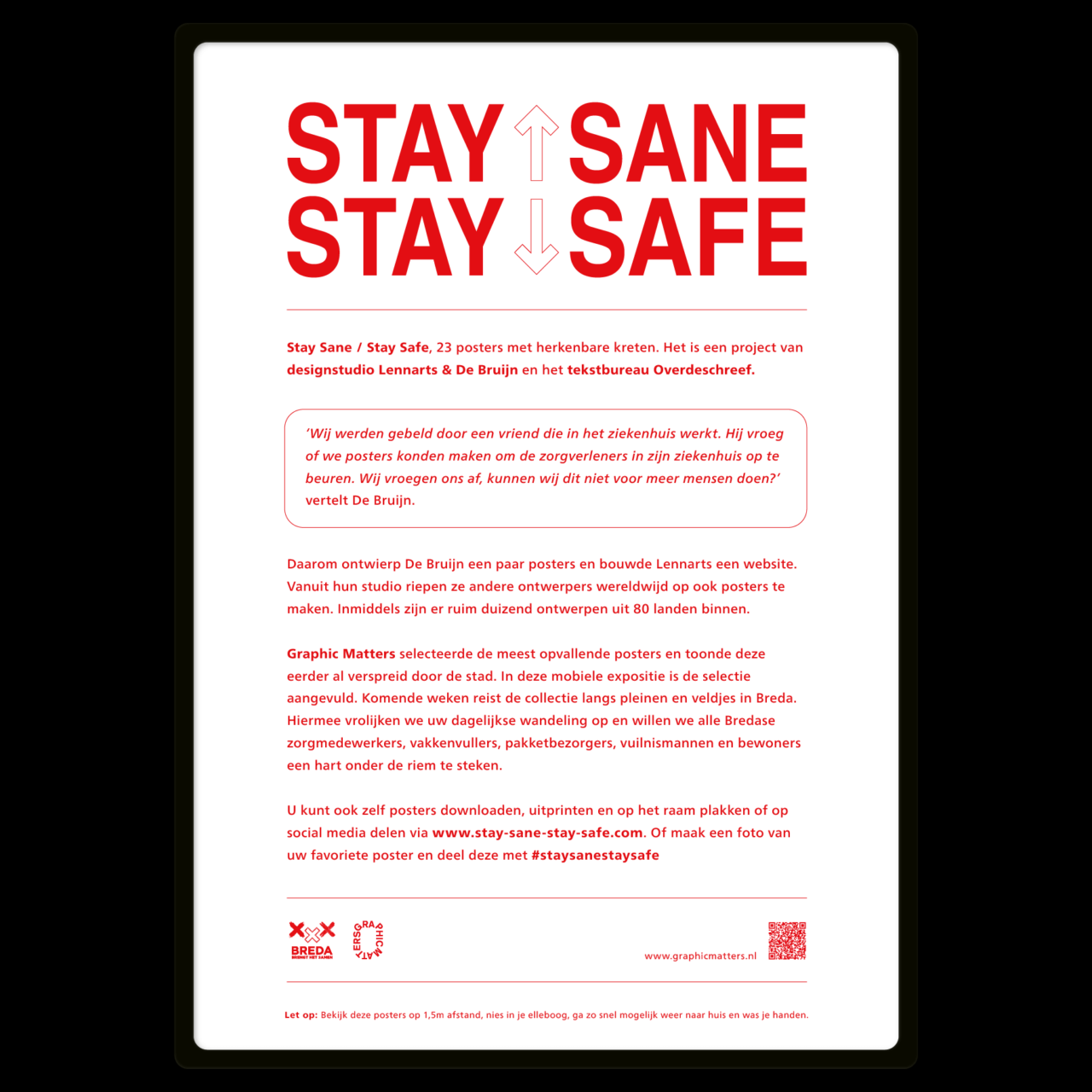 Stay Sane, Stay Safe Poster Pop Up – Filippos Fragkogiannis