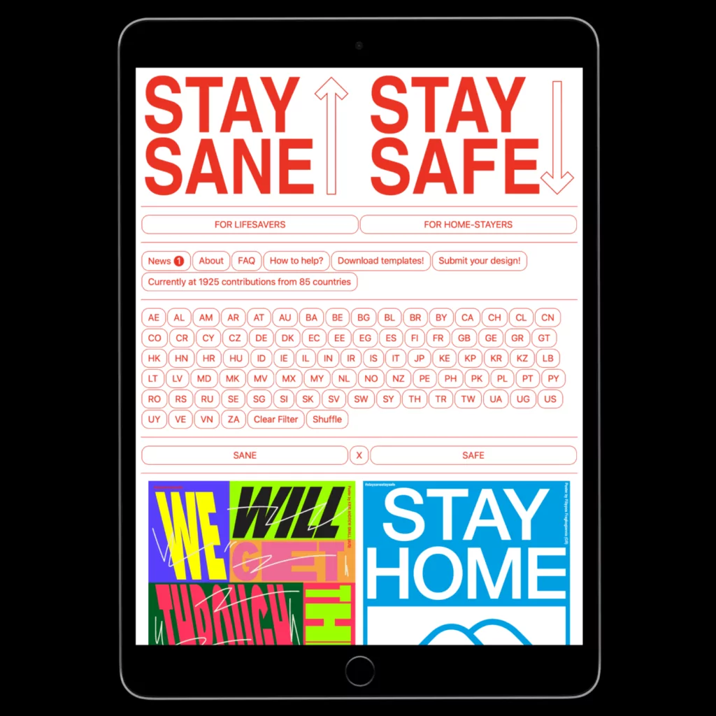 Stay Sane, Stay Safe Poster Pop Up – Filippos Fragkogiannis